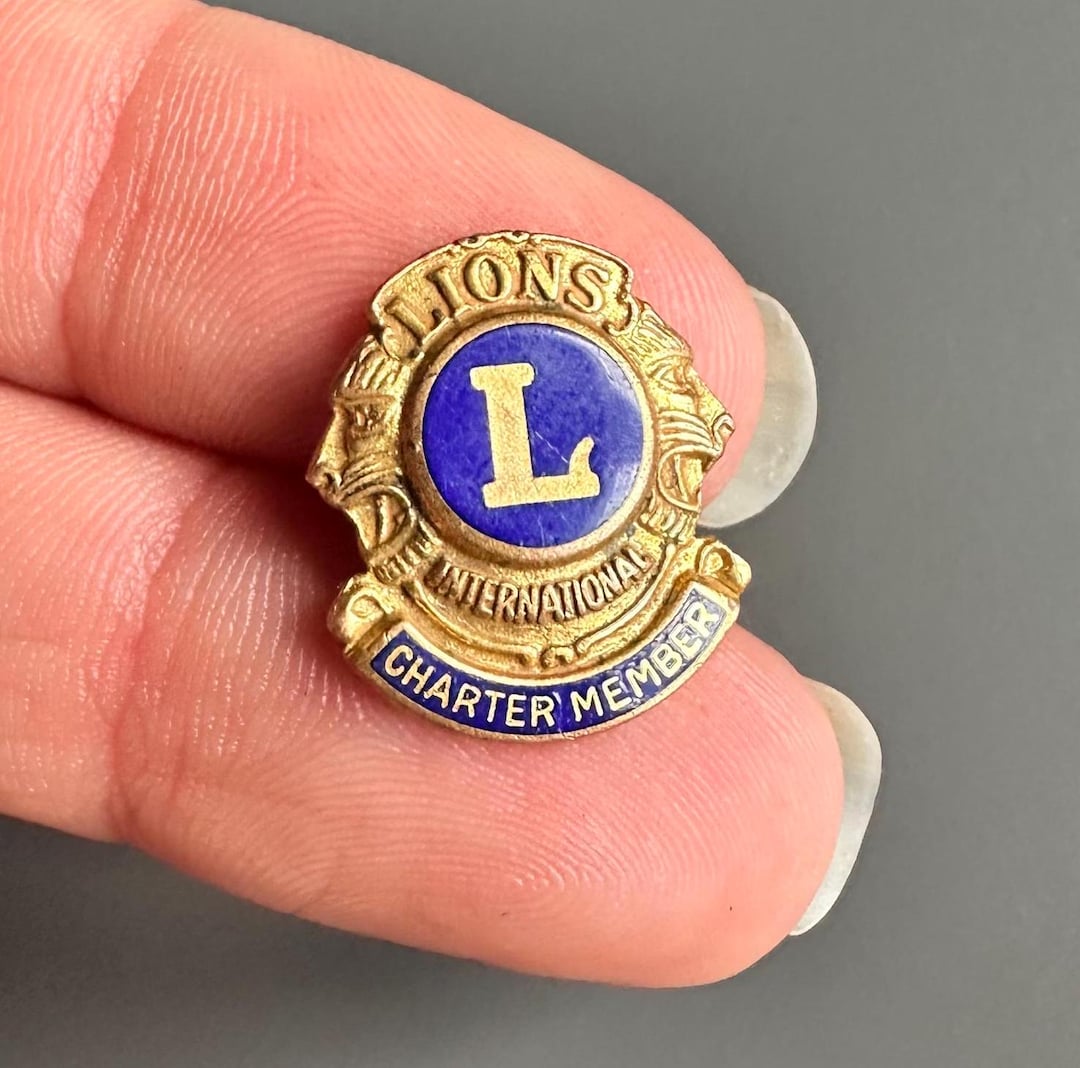 Vintage LIONS International Charter Member Screw Back Enamel Lapel Pin ...