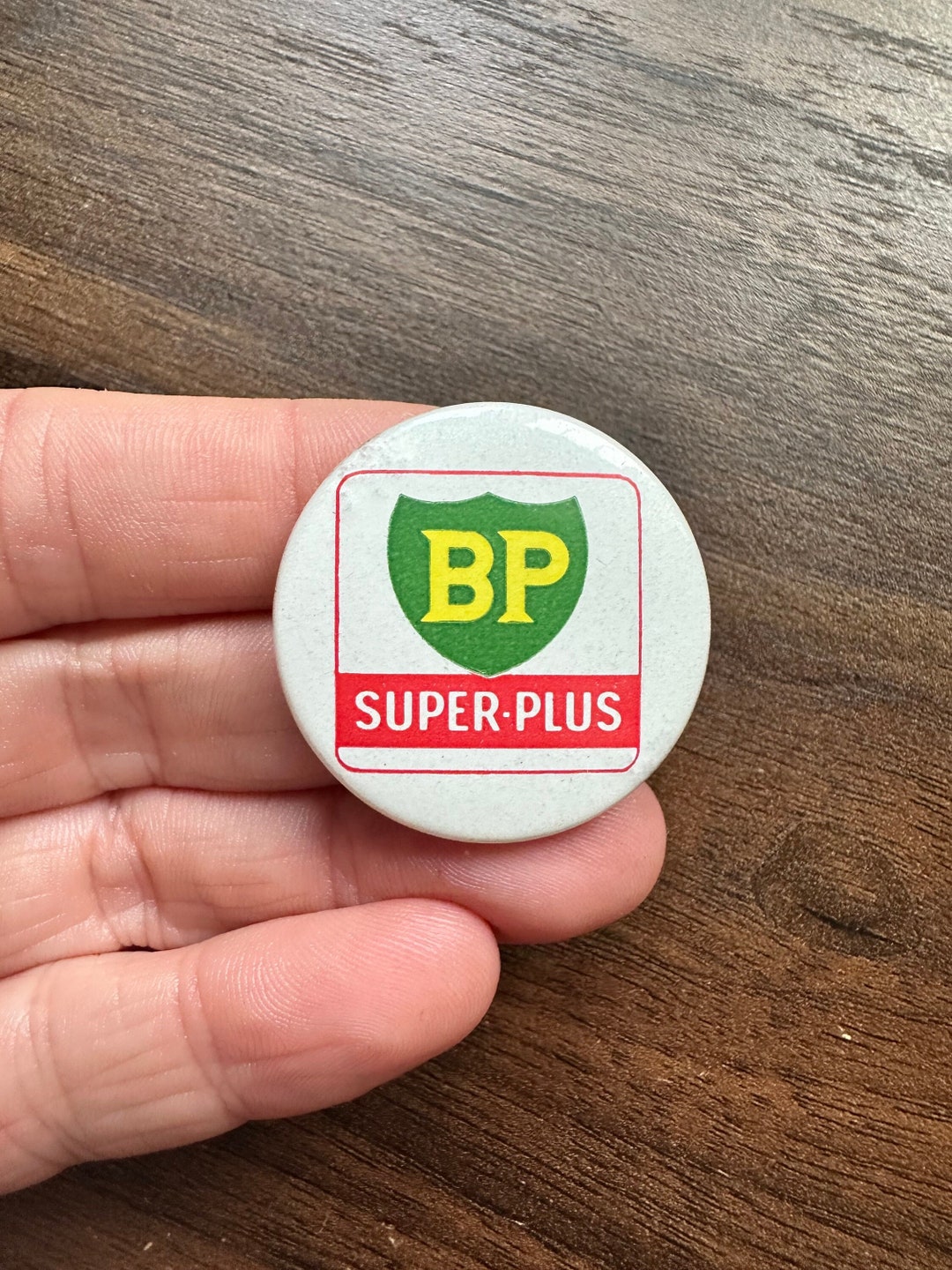 1960s British Petroleum BP Super Plus Promotional Tin Button Pin Badge ...