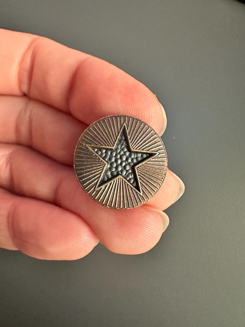 Retro Bronze Star Award Metal Lapel Pin Badge Brooch - Etsy