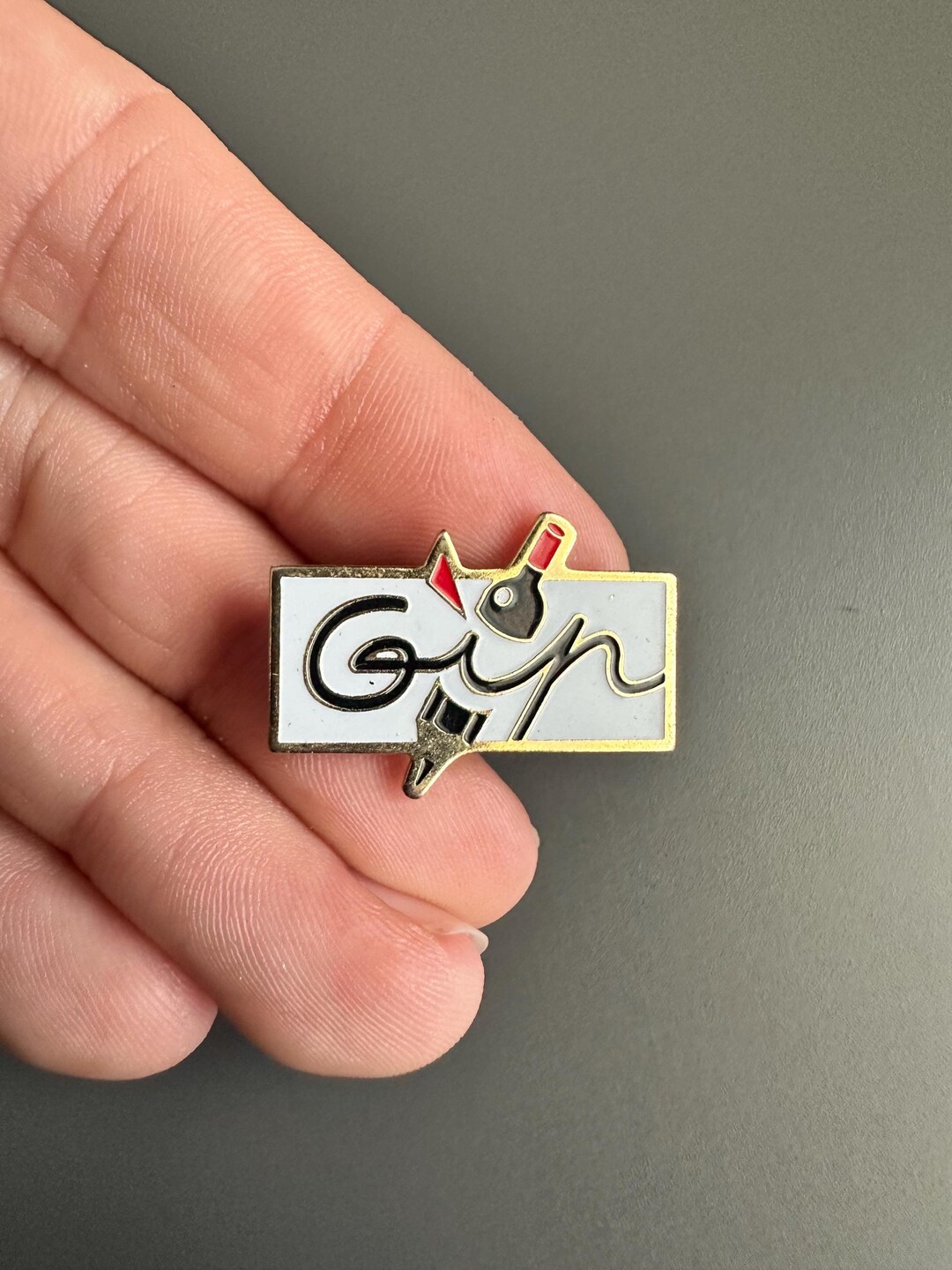 Vintage French Wine and Writing GIN GIP Club Enamel Lapel Pin Badge - Etsy