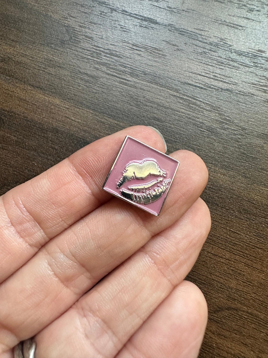 Blush Pink Lips Kiss Kissing Enamel Lapel Pin Badge Brooch. - Etsy