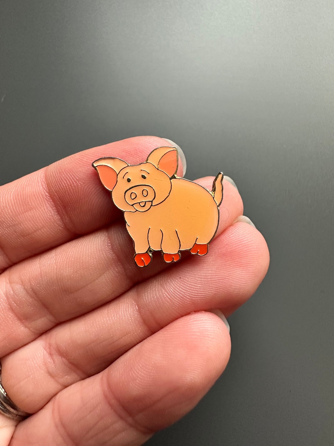 Vintage Piggy Pig Piglet Enamel Lapel Pin Badge - Etsy