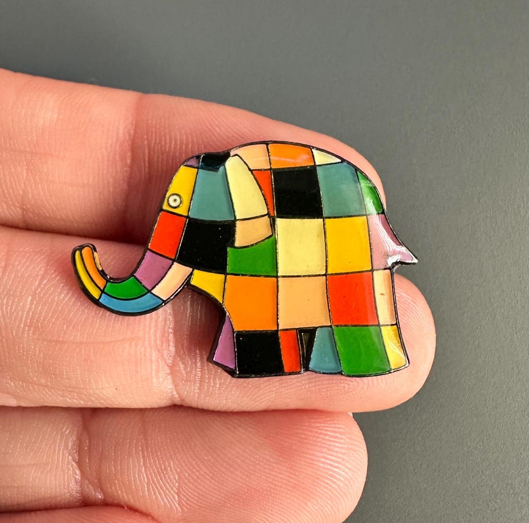 1990s Elmer the Elephant Enamel Lapel Pin Badge Brooch David Mckee - Etsy