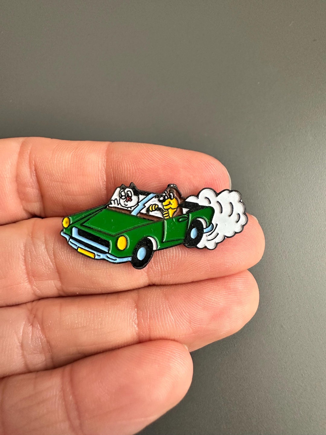 1991 Pif & Hercule Driving Car Comic Strip Characters Enamel Lapel Pin ...
