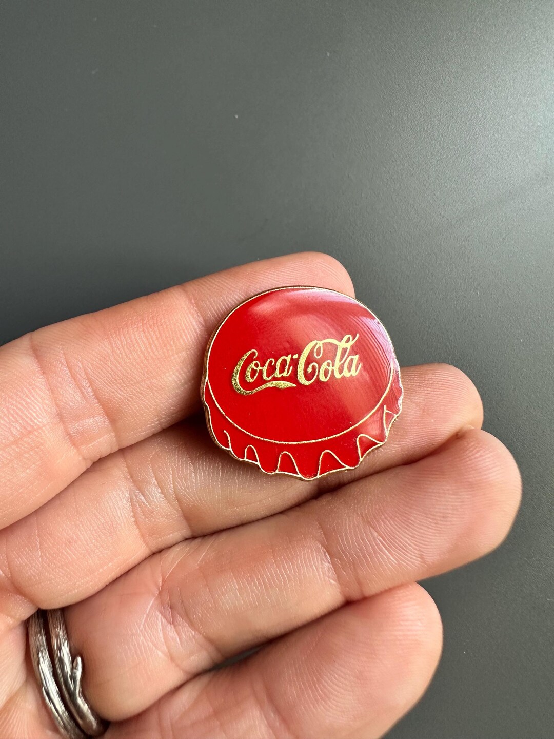 Vintage Red Coca-cola Bottle Cap Top Enamel Lapel Pin Badge Brooch - Etsy