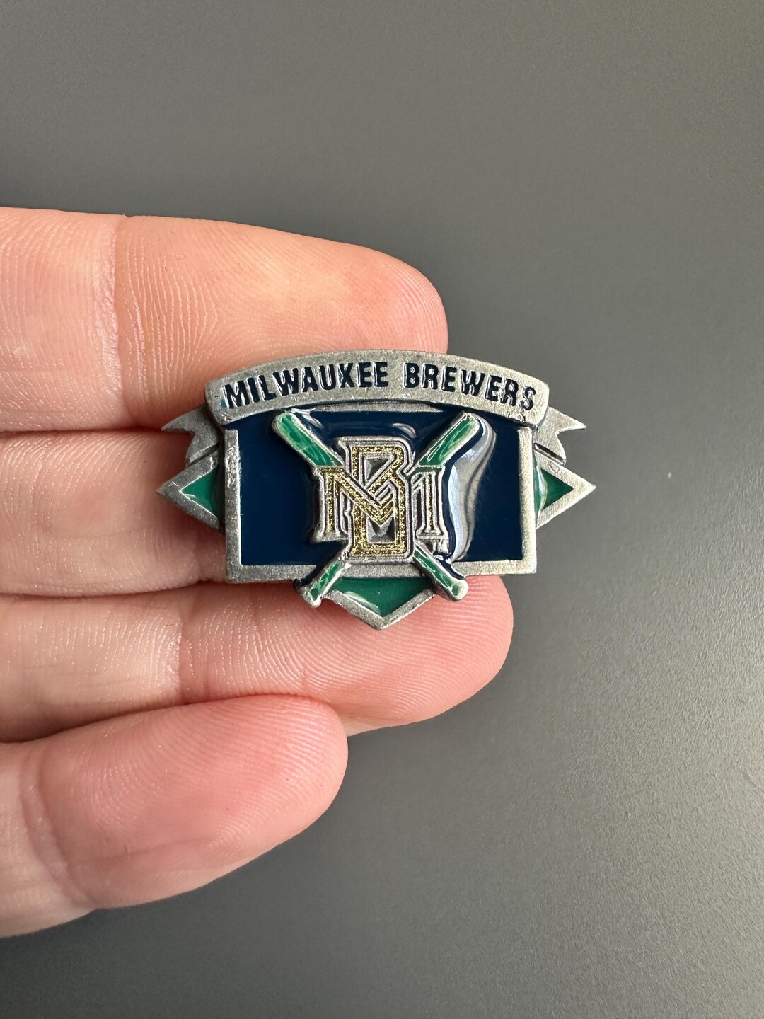 1990s Vintage Milwaukee Brewers Baseball Team Pewter Enamel Lapel Pin Badge Brooch - Etsy