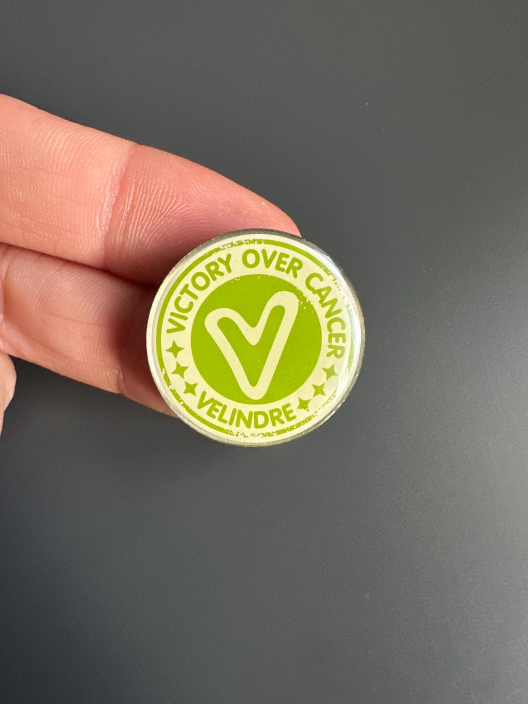 Green Victory Over Cancer Velindre Enamel Lapel Pin Badge Brooch ...
