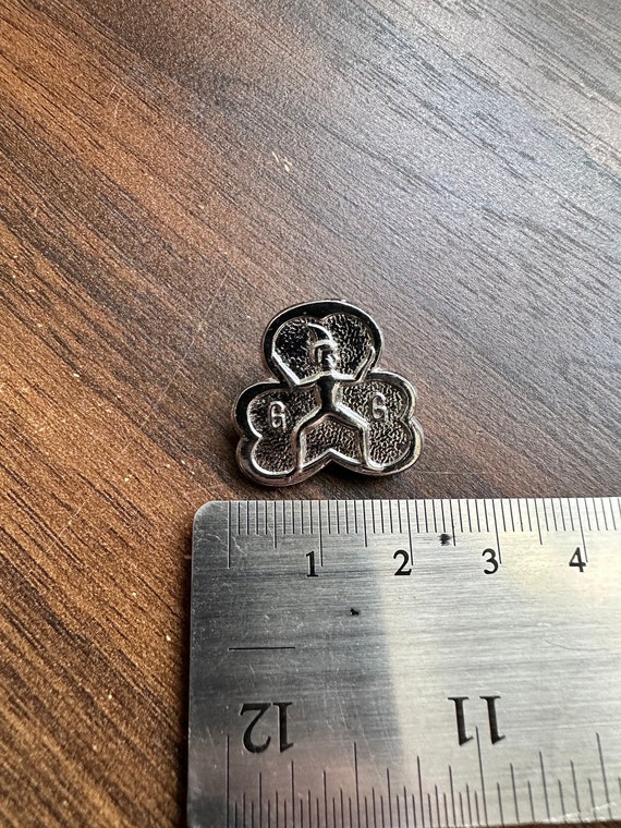 Vintage Brownie Pixie Girl guide metal silver tone la… - Gem