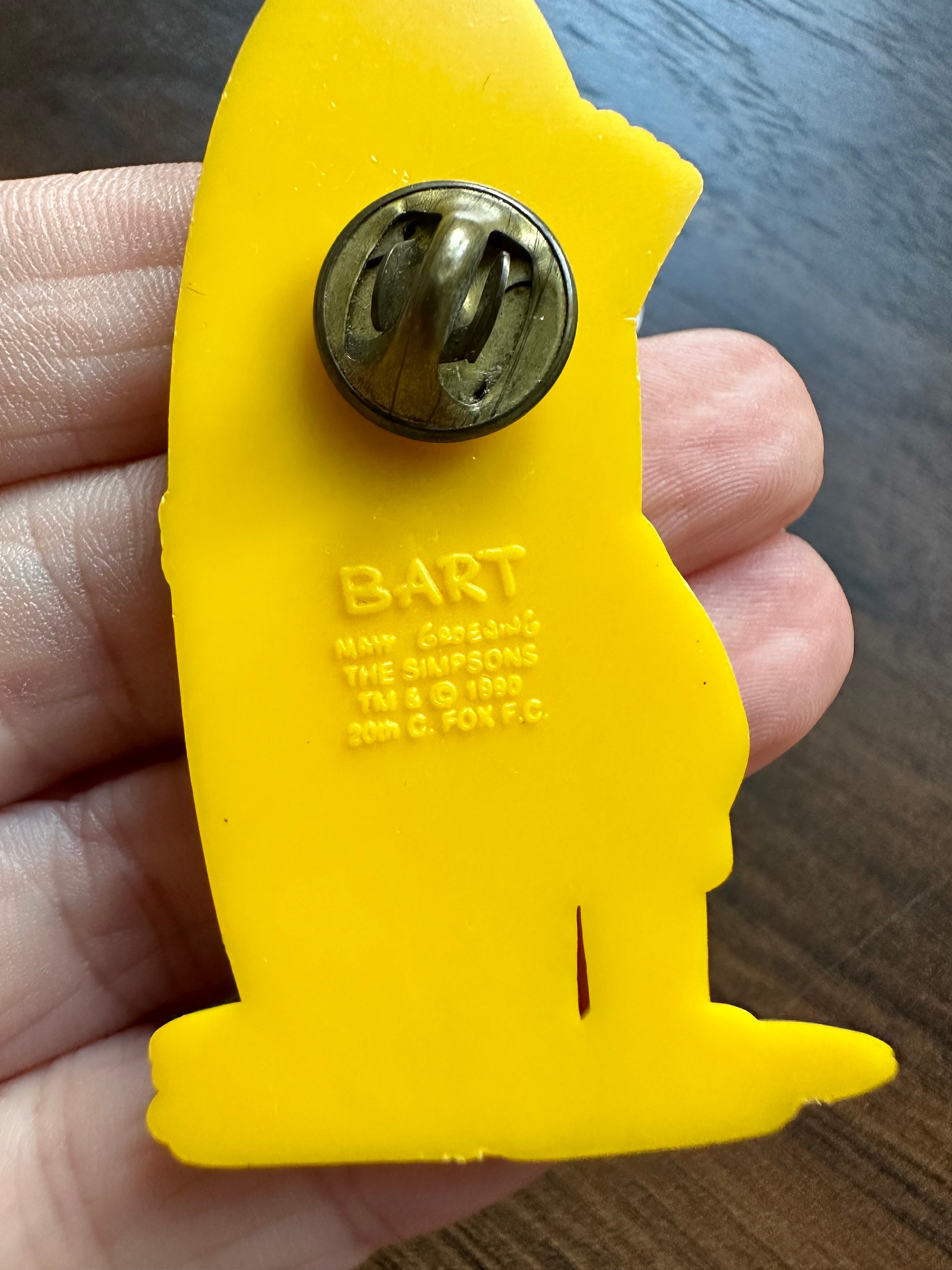1990 Vintage Bart Simpson Sufer Surf Board Matt Groening Plastic Lapel ...