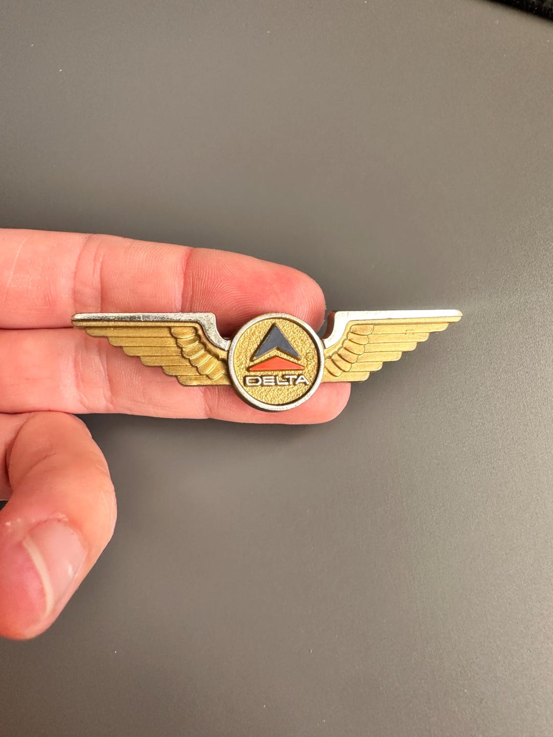 Vintage Delta Air Lines Junior Flyer Airline Pilot Wings Plastic Lapel ...