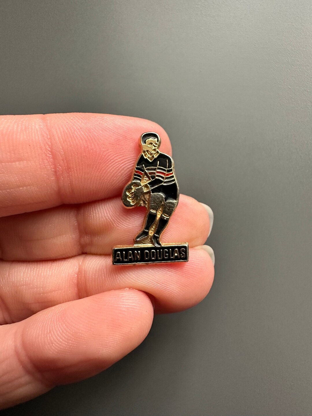 Alan Douglas Rugby Player West Bridgeford RFC Nottingham Vintage Enamel ...