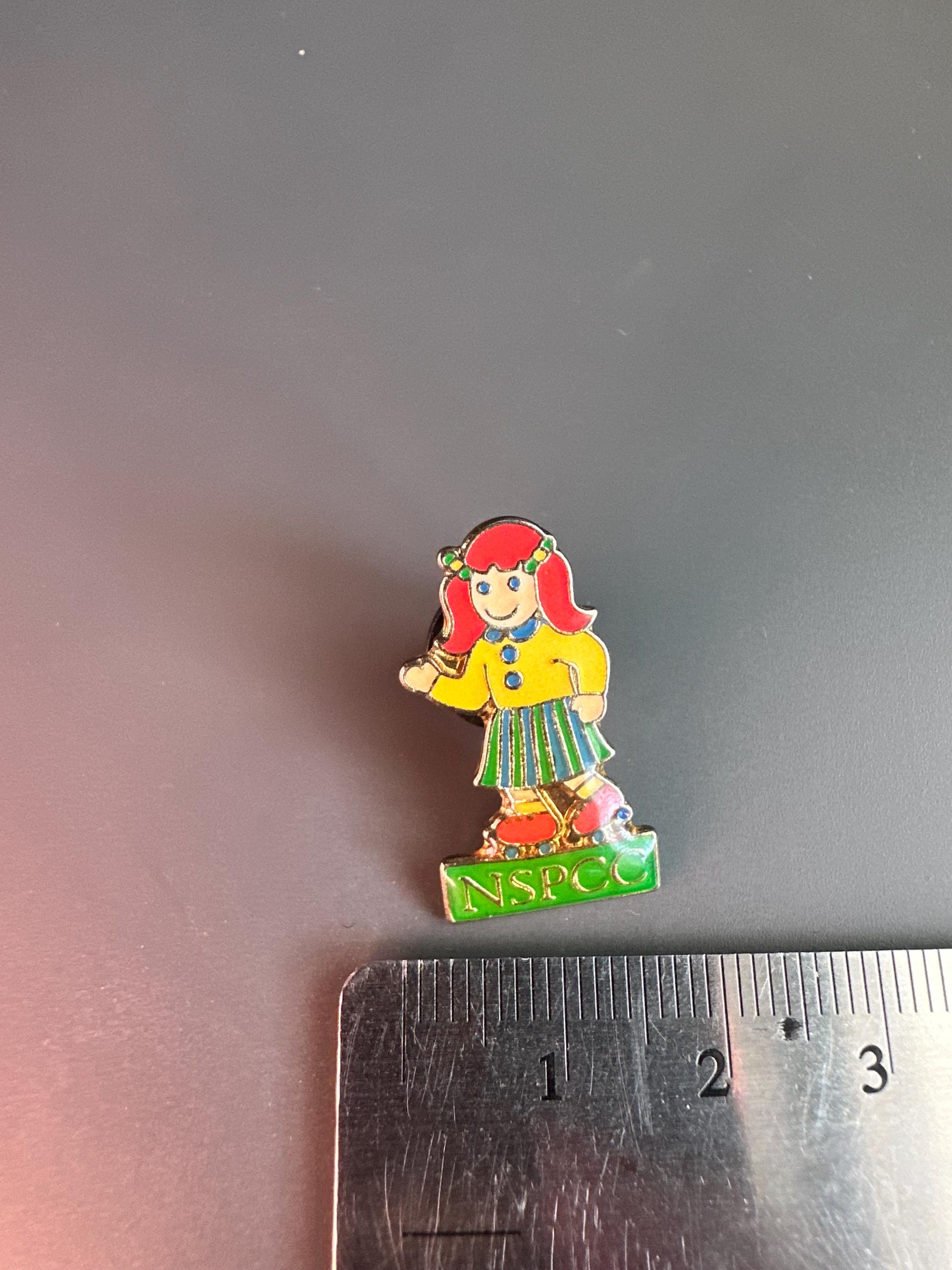 Waving Young Girl NSPCC Charity Cartoon Character Child Enamel Lapel ...