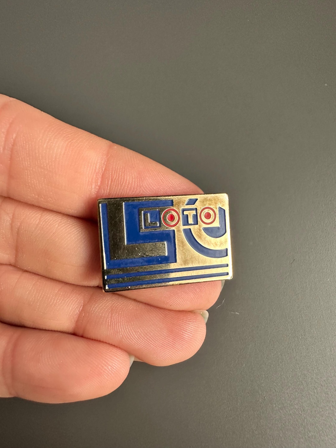 LOTO French FDJ Lottery Number Competition Gold Tone Enamel Lapel Pin ...