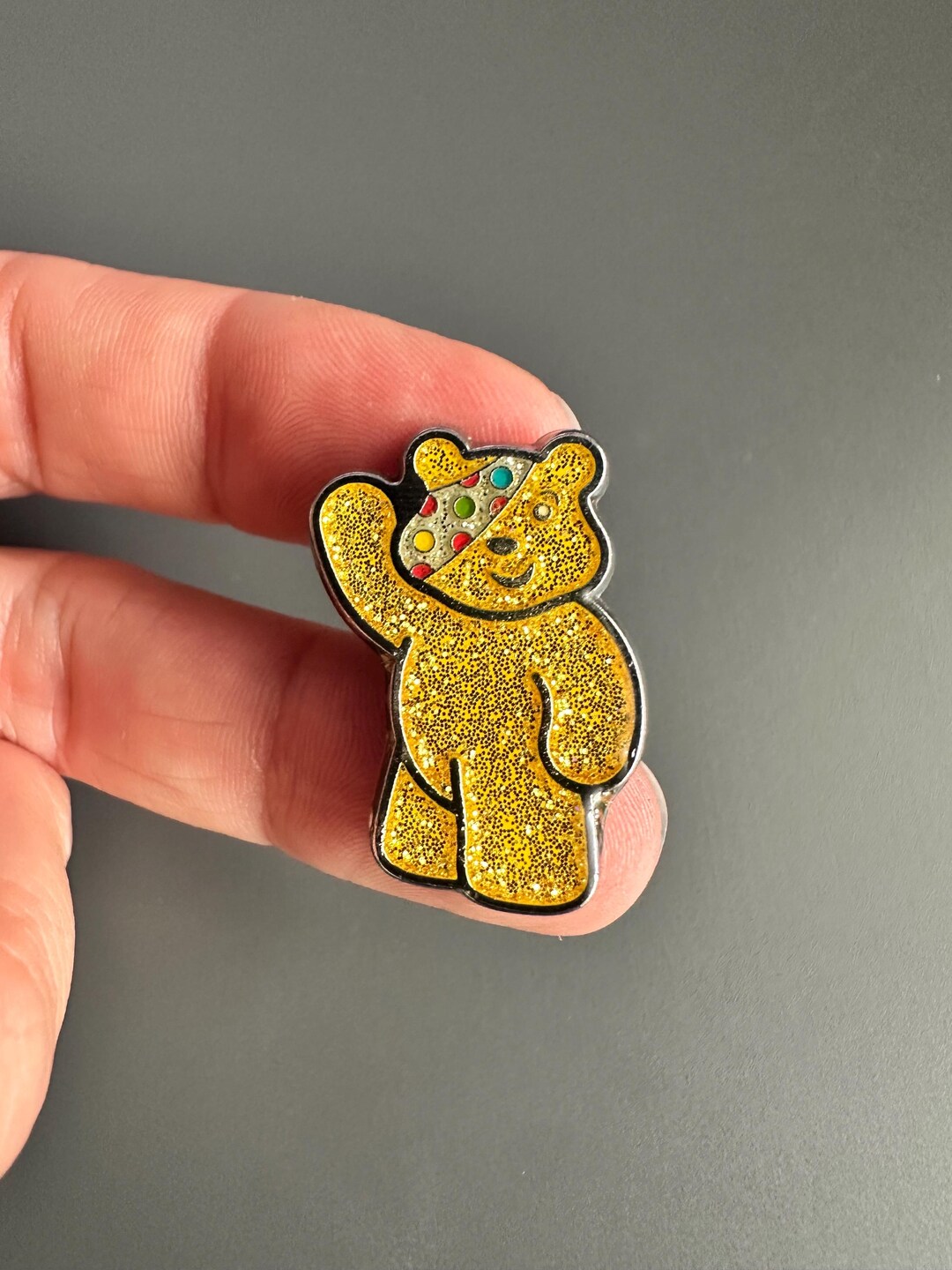 Pudsey Bear Waving BBC Children in Need - Celebrate Children Lapel Pin ...