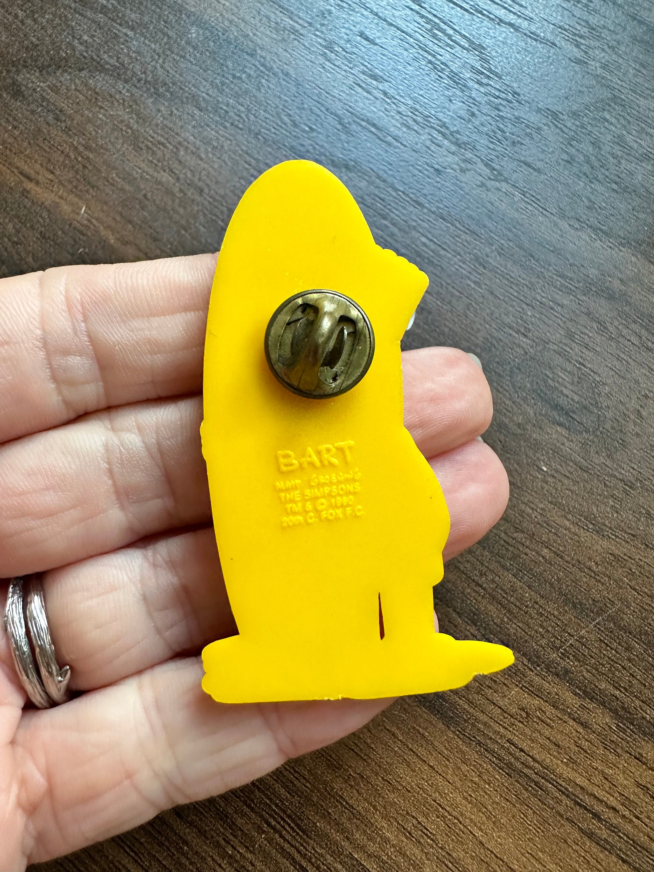 1990 Vintage Bart Simpson Sufer Surf Board Matt Groening Plastic Lapel ...