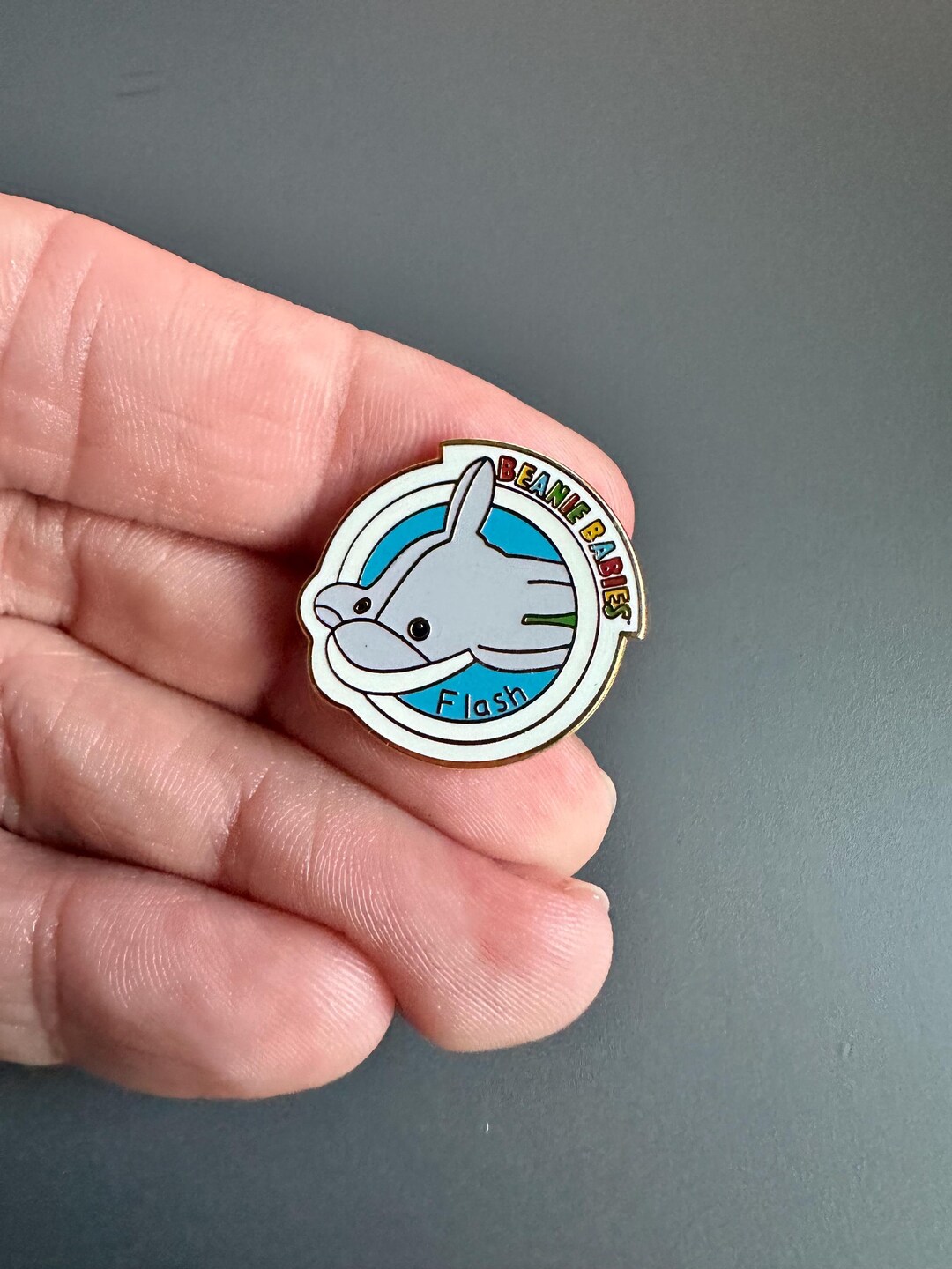TY Beanie Babies Flash the Dolphin Official Club Member Enamel Lapel ...