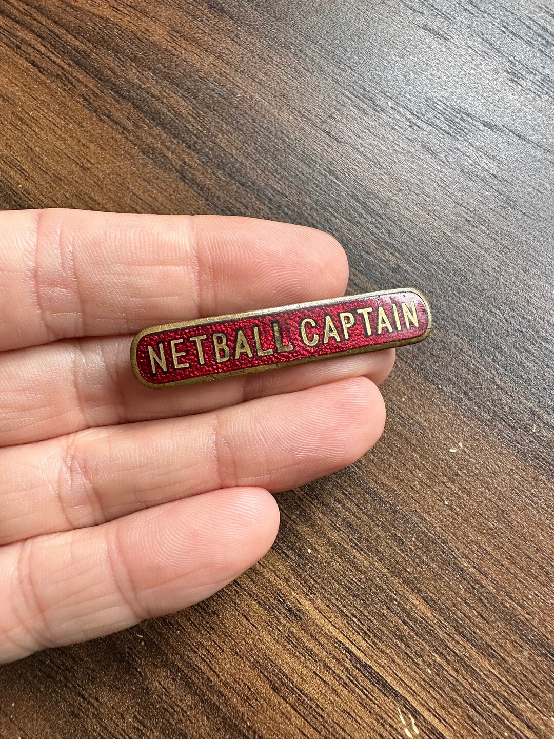 Vintage Red Enamel Netball Captain Lapel Pin Badge - Etsy