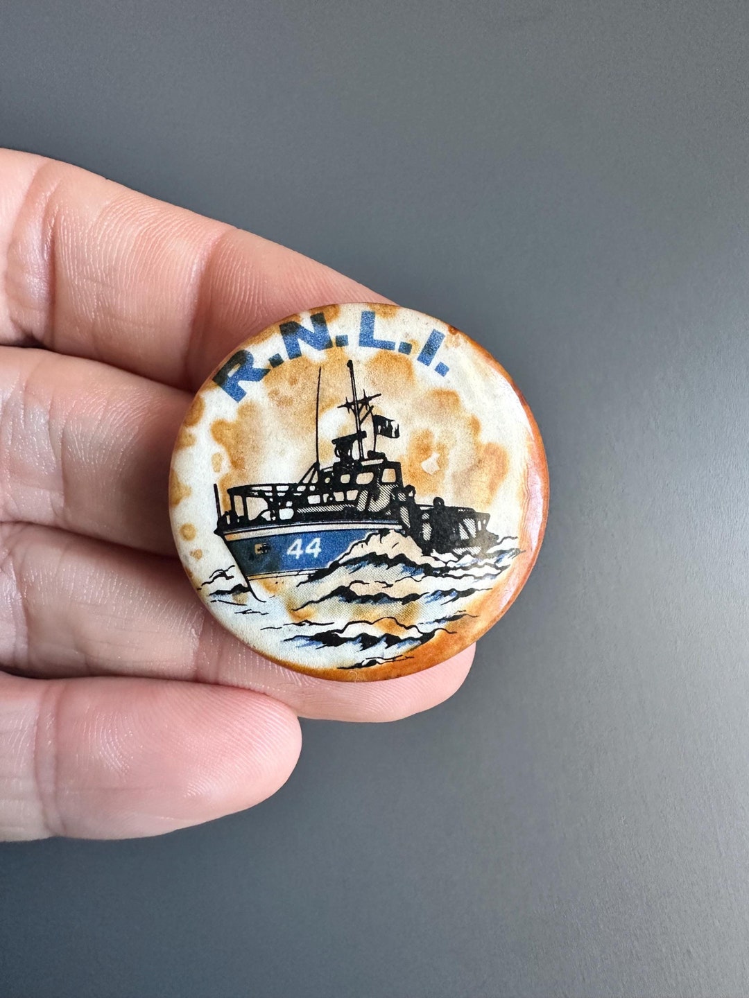 1970s Boating RNLI Help Lifeboats Button Lapel Pin Badge Brooch ...