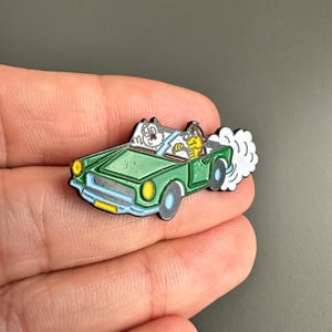 1991 Pif & Hercule Driving Car Comic Strip Characters Enamel Lapel Pin ...