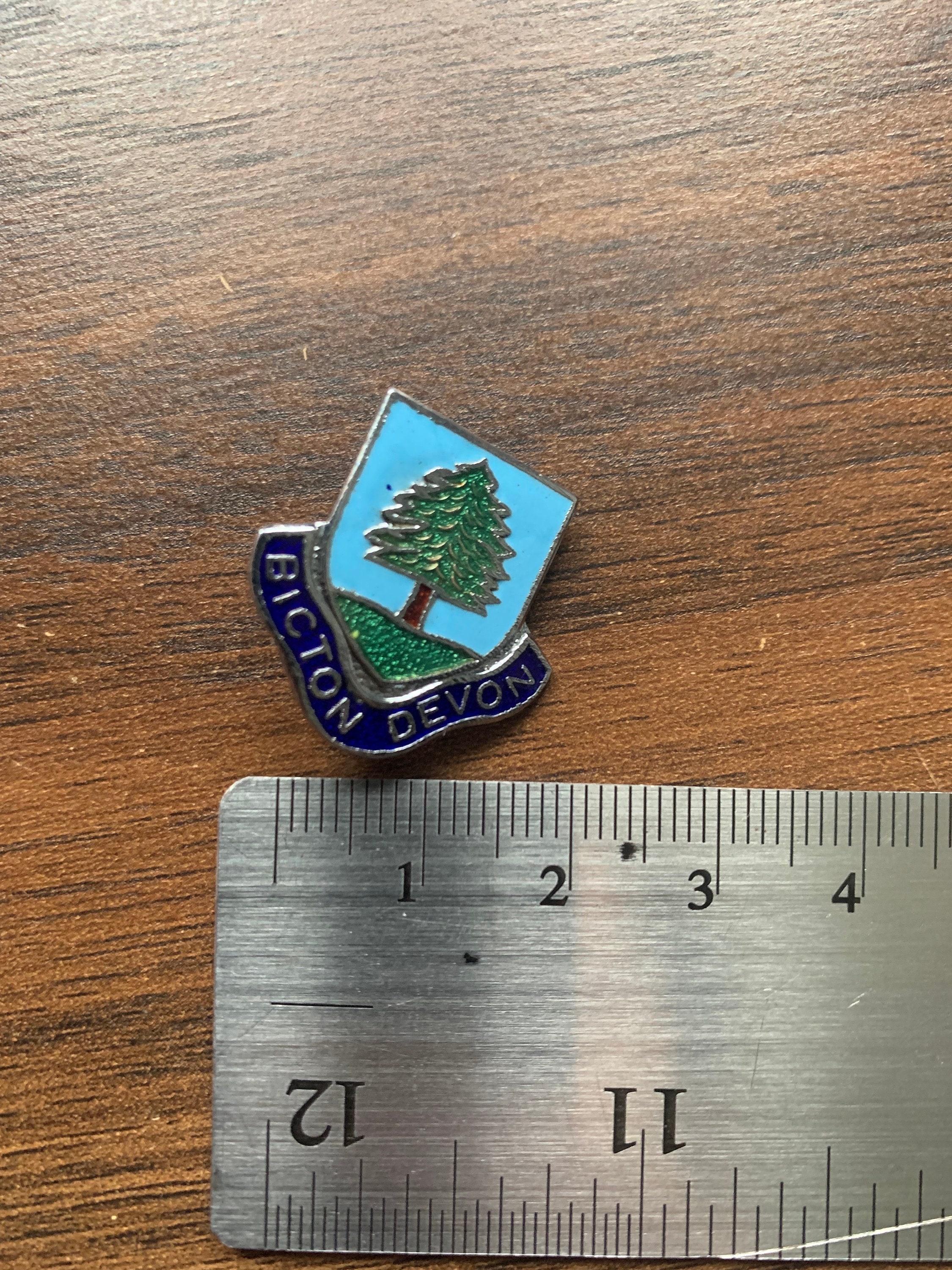 Vintage Bicton Devon Enamel Lapel Pin Badge - Etsy