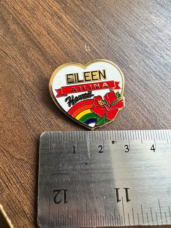 1982 Eileen name badge Ailina Hawaii enamel lapel pin… - Gem