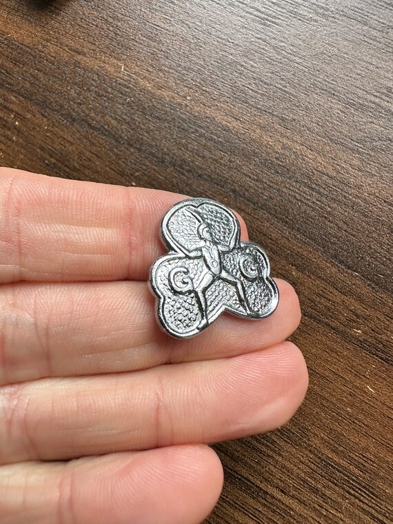 Vintage Brownie Pixie Girl guide metal silver tone la… - Gem