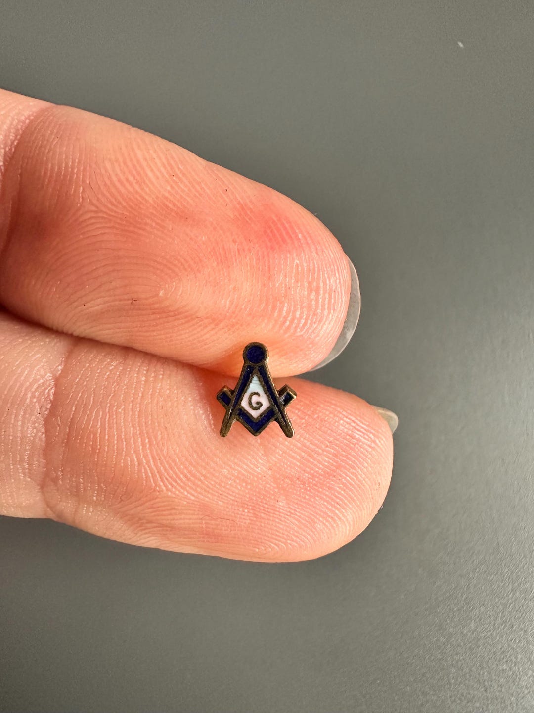 Vintage Tiny Miniature Masonic Logo Square and Compasses Enamel Lapel ...