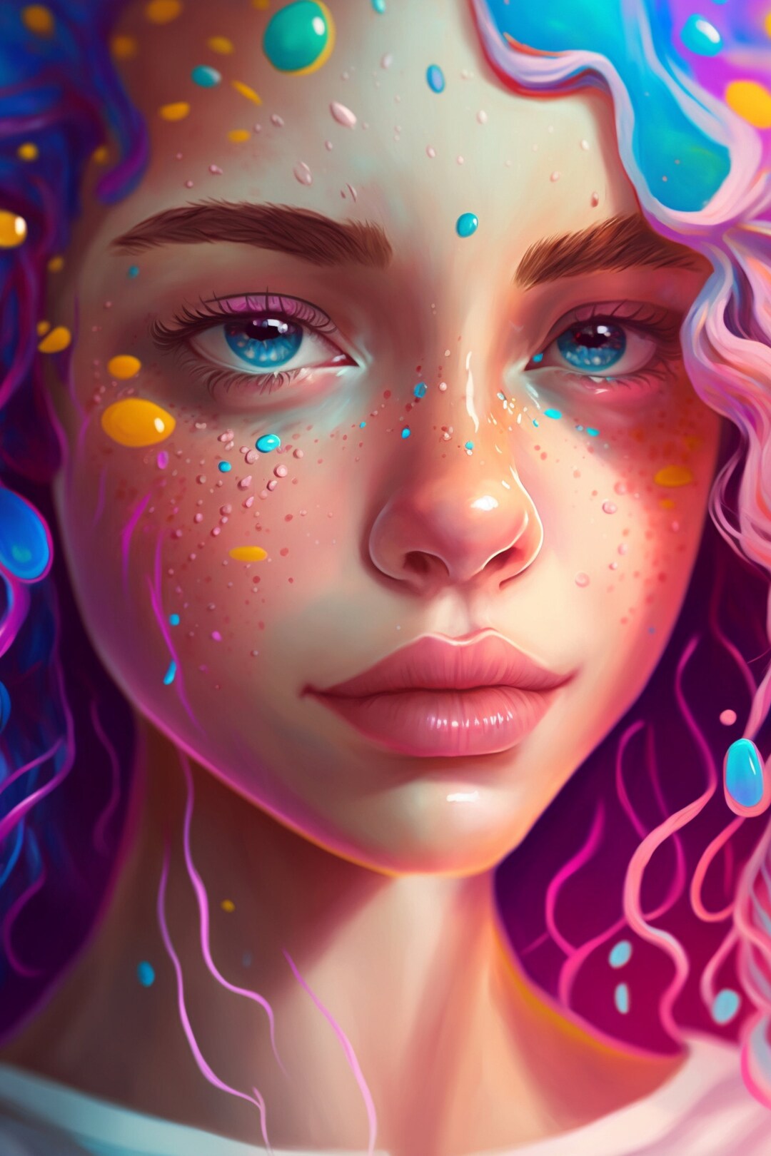 Digital Print, AI Art, Pop Art, Hyper Realistic Girl, Instant Download ...