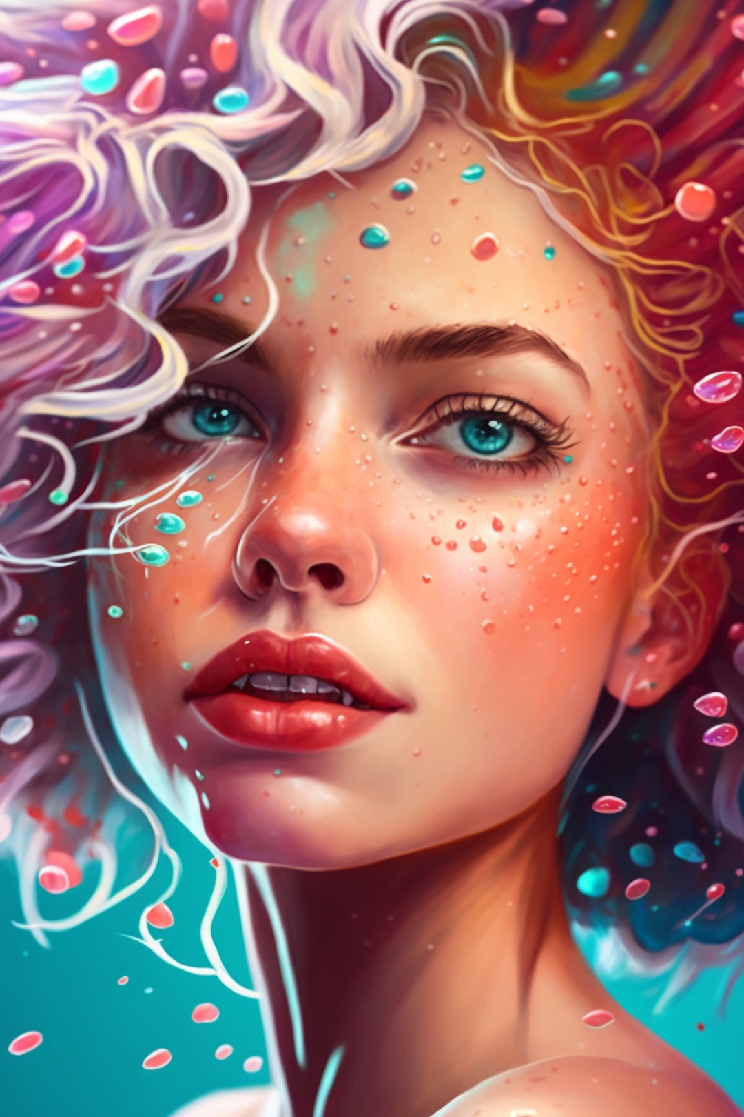 Digital Girl Pop Art Style, Instant Dowload, High Quality PNG, JPEG ...