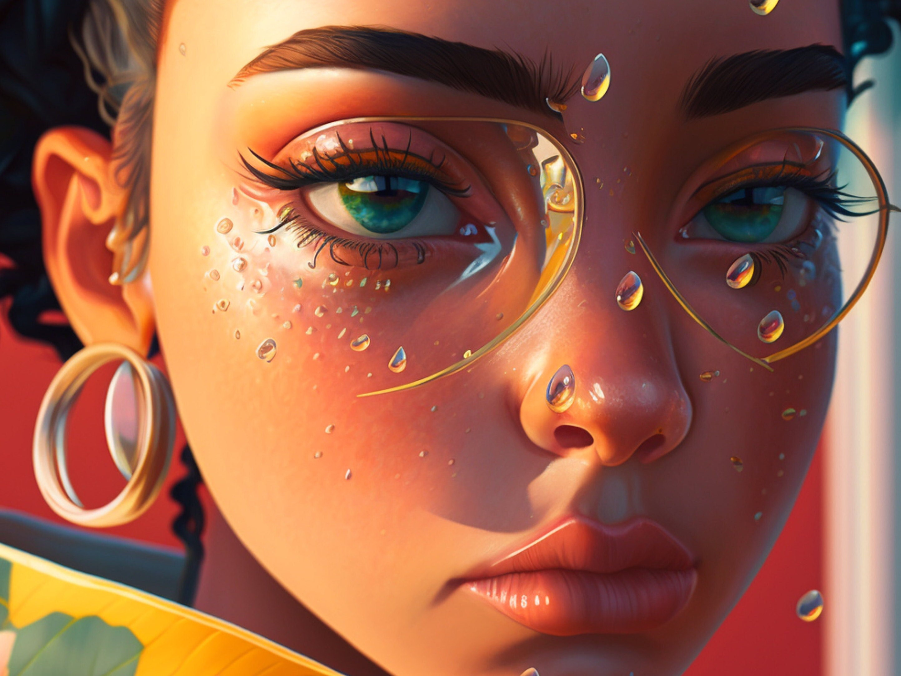 Pop Art Style Girl Illustration, Hyper Realistic, Digital Print ...