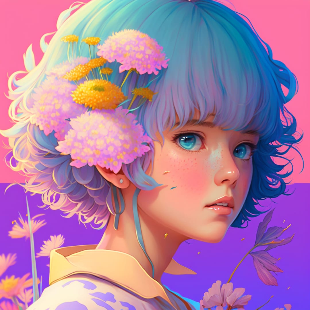 Anime Girl, Pop Art, Hip Hop Fashion, Design by Yoshihiro Togashi ...