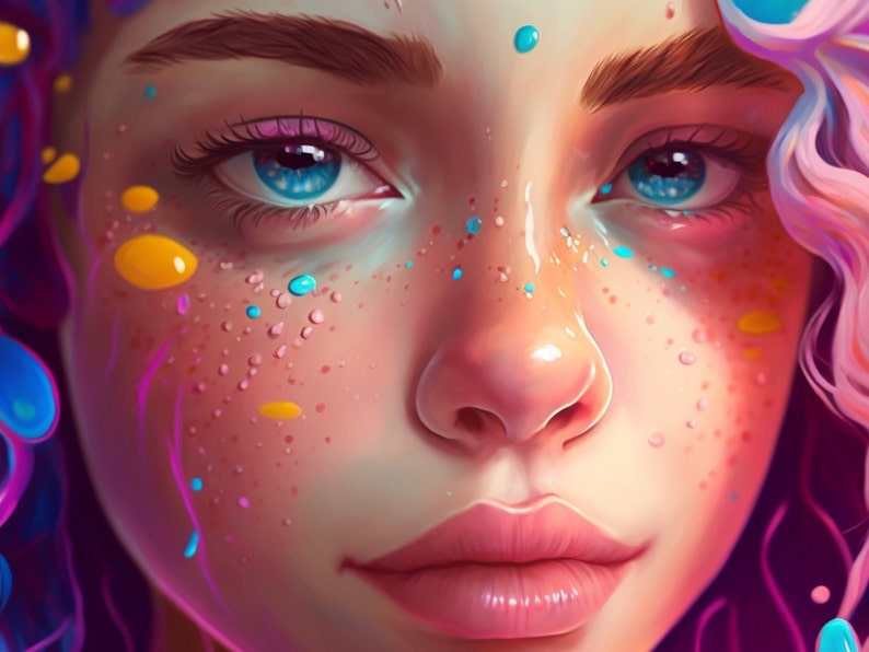 Digital Print, AI Art, Pop Art, Hyper Realistic Girl, Instant Download ...