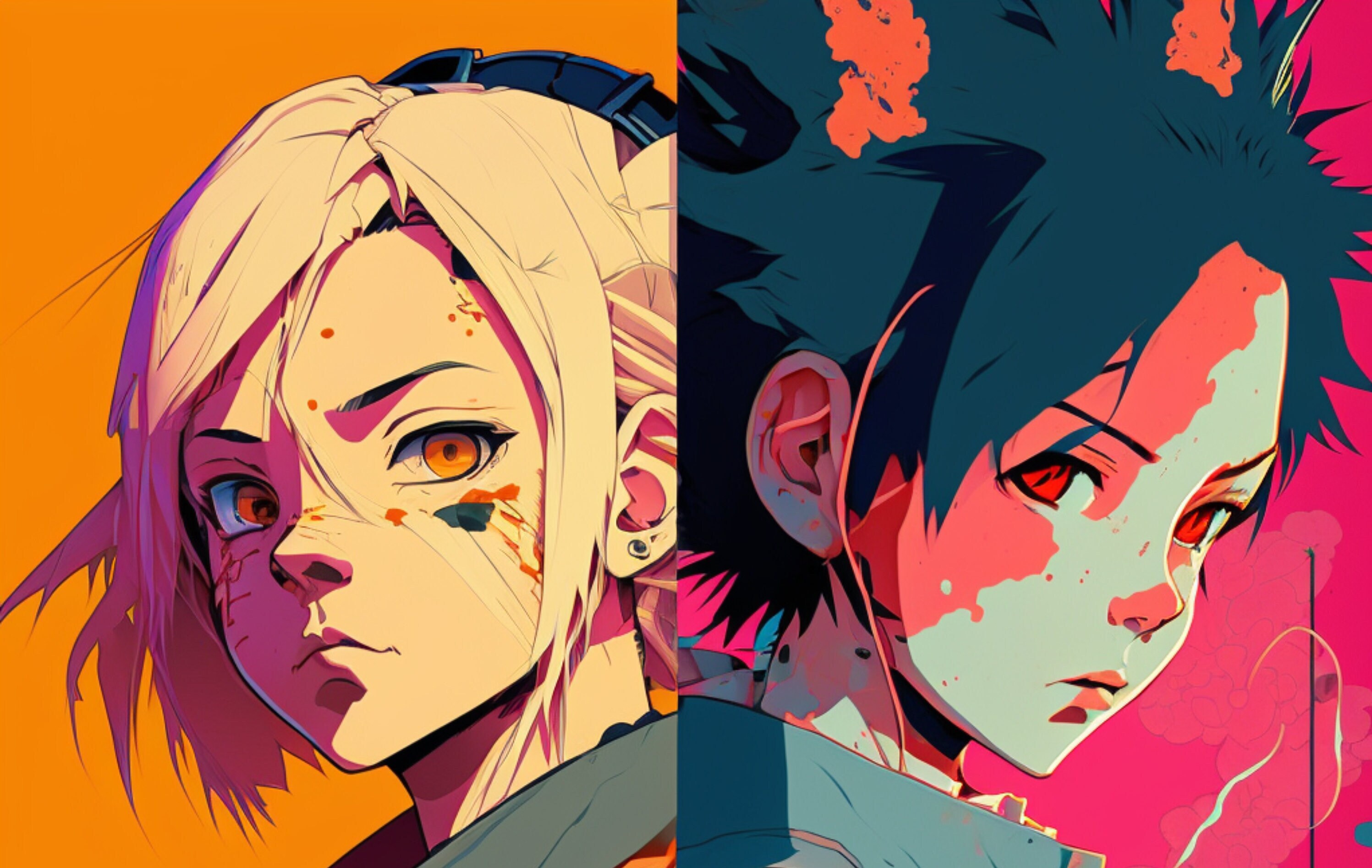 Anime Girls Digital Print, Popfusion, Pop Art, Hip Hop Fashion, Digital ...