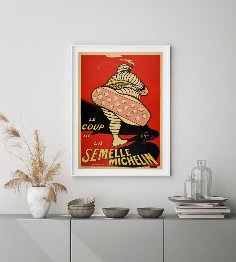 Michelin Man Poster | Bibendum Art Print | Vintage Advertising Poster ...