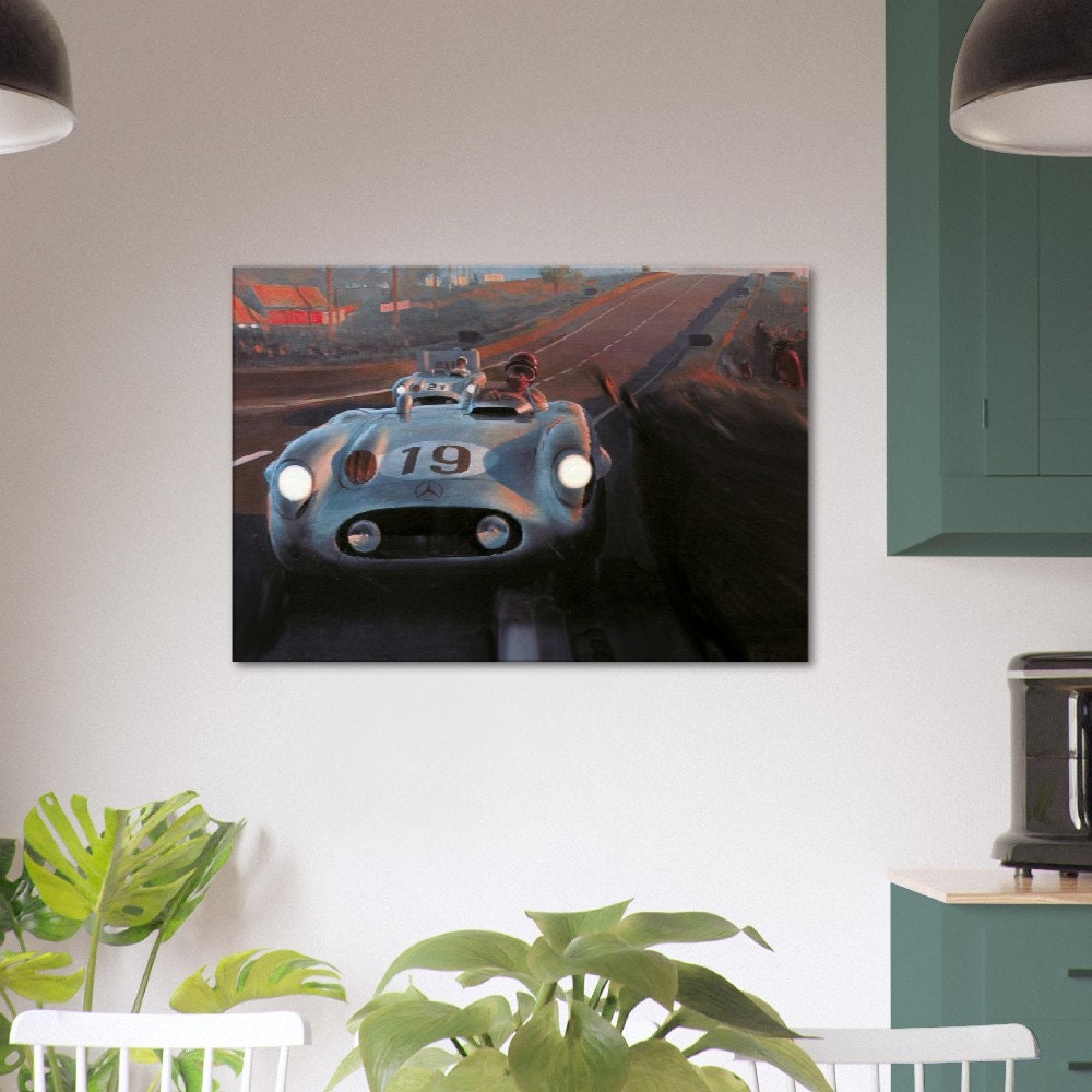 Canvas of Mercedes at Le Mans in 1955 Kids 24h Du Mans . Wall Art Car ...