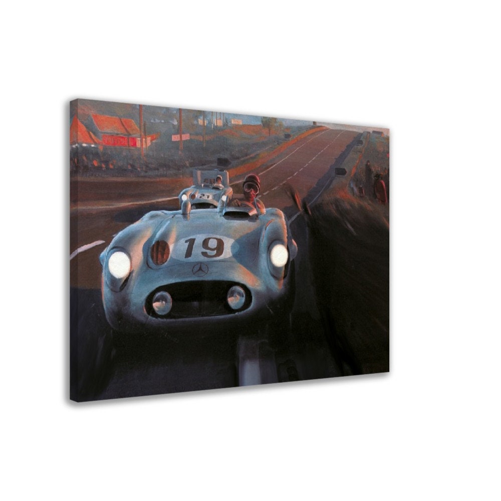 Canvas of Mercedes at Le Mans in 1955 Kids 24h Du Mans . Wall Art Car ...