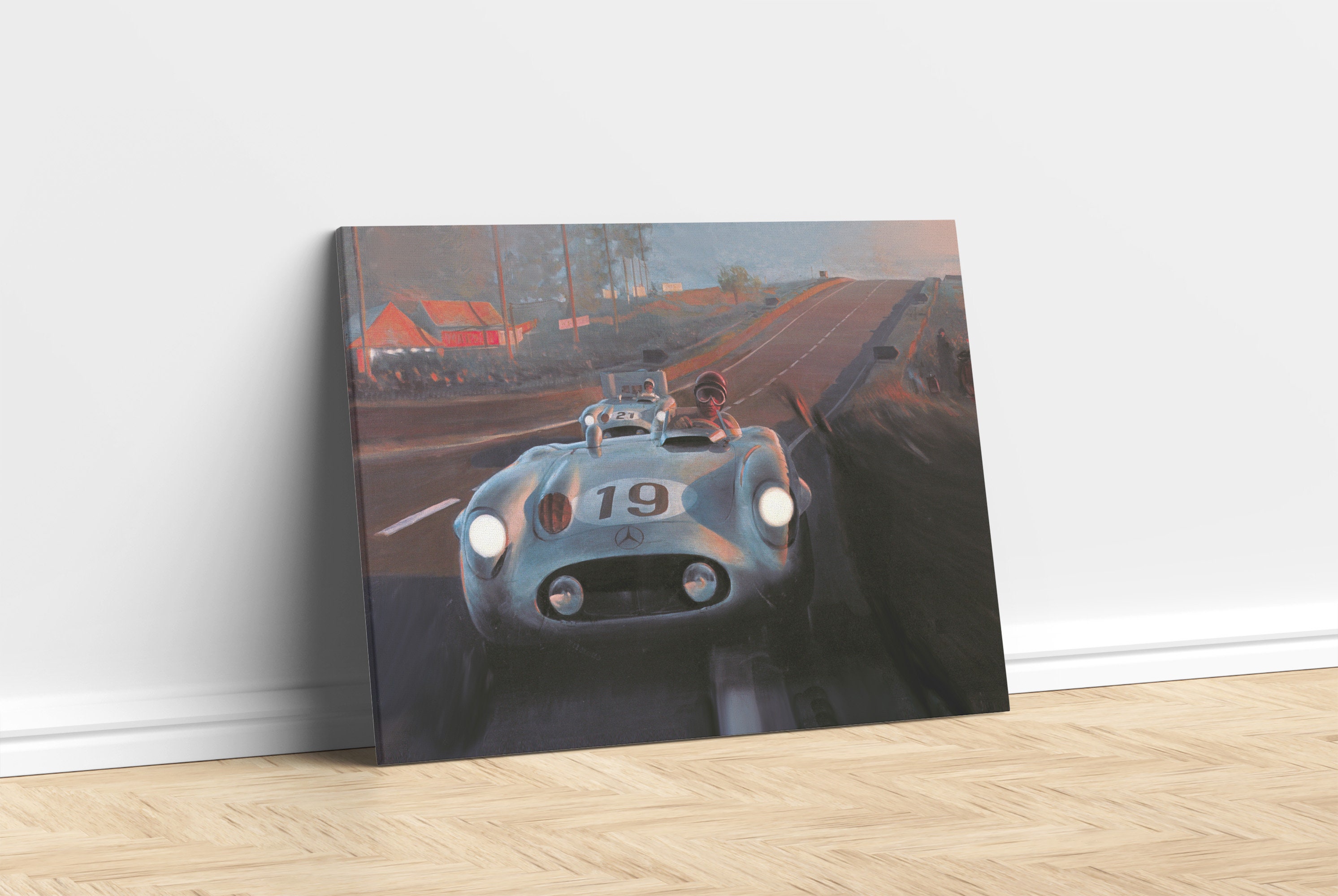 Canvas of Mercedes at Le Mans in 1955 Kids 24h Du Mans . Wall Art Car ...