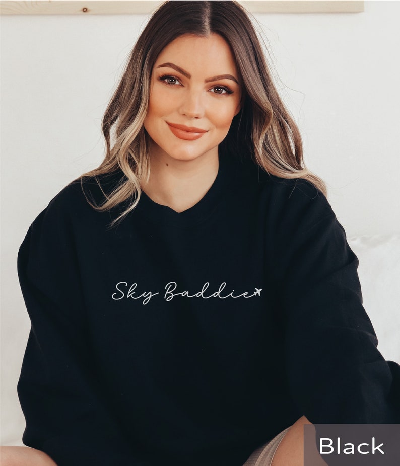 Sky Baddie Crew Neck Sweatshirt Flight Attendant Sweatshirt Travel Gift ...