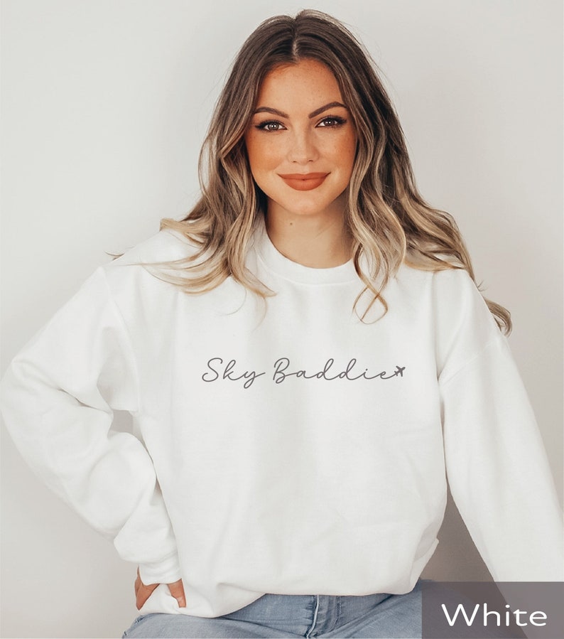 Sky Baddie Crew Neck Sweatshirt Flight Attendant Sweatshirt Travel Gift ...
