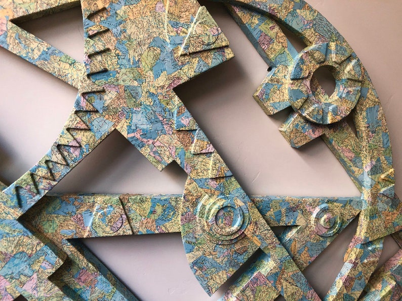 Handmade Wall Sculpture atlas - Etsy