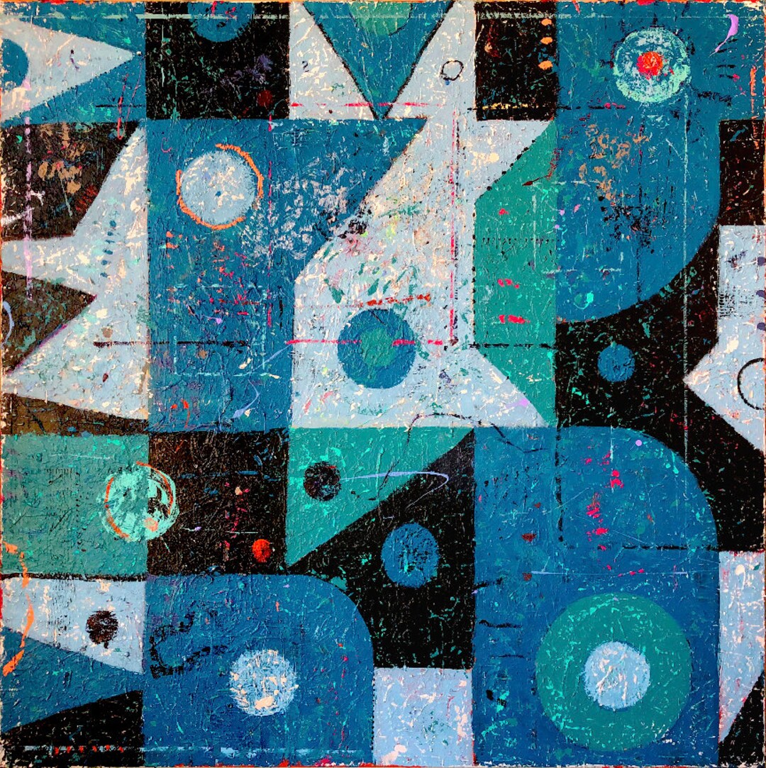 Original Acrylic Painting on Cradle Board neptune - Etsy