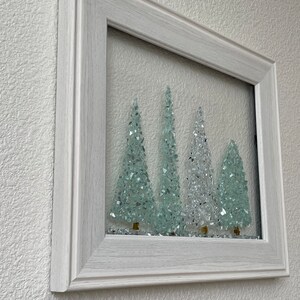 Sea Glass Tree Art Christmas Trees Wall Decor Sea Foam Glass Winter ...
