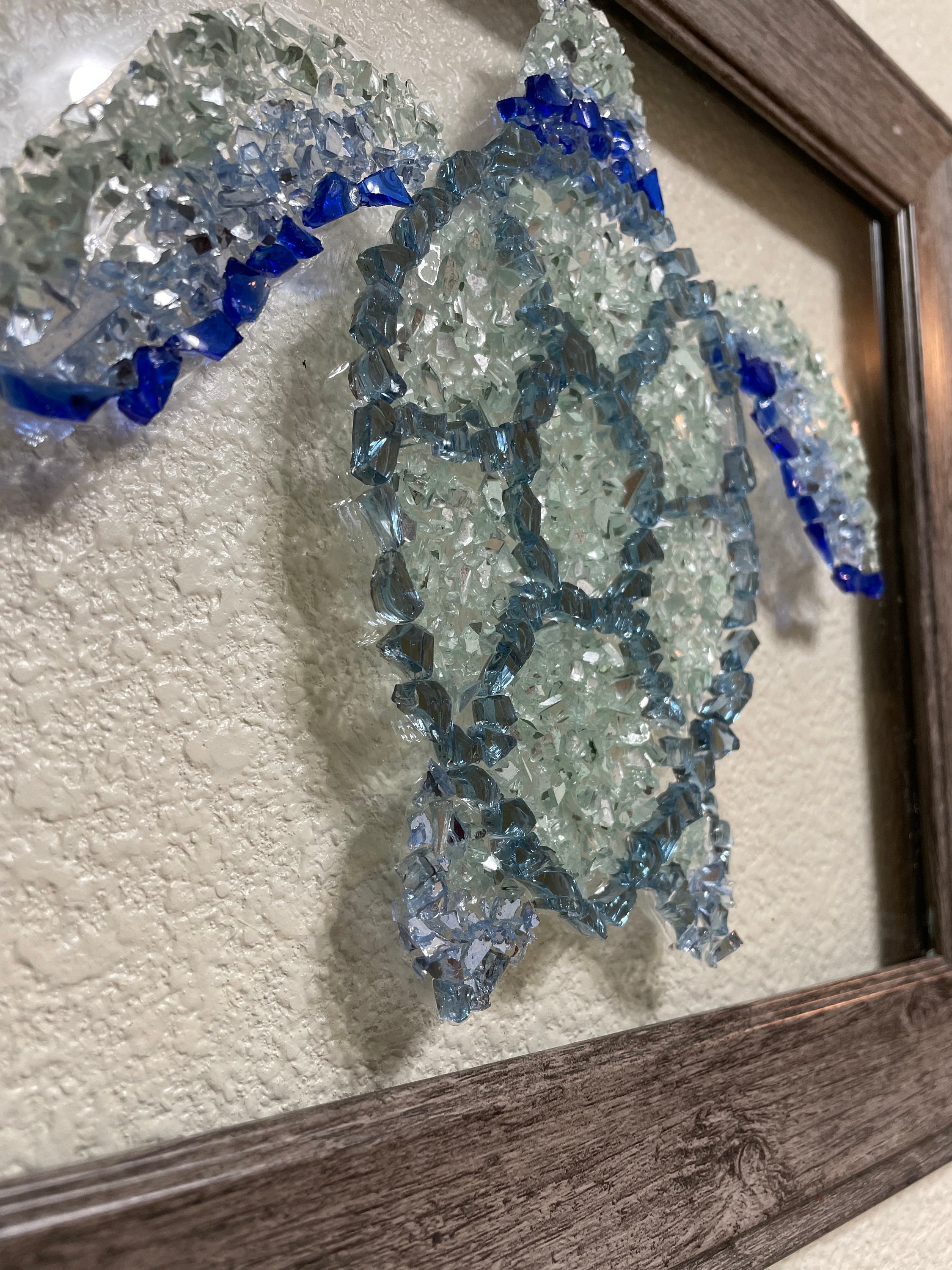 Sea Turtle Made From Crushed Glass Ocean Wall Art Bathroom - Etsy