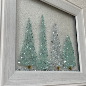Sea Glass Tree Art Christmas Trees Wall Decor Sea Foam Glass Winter ...
