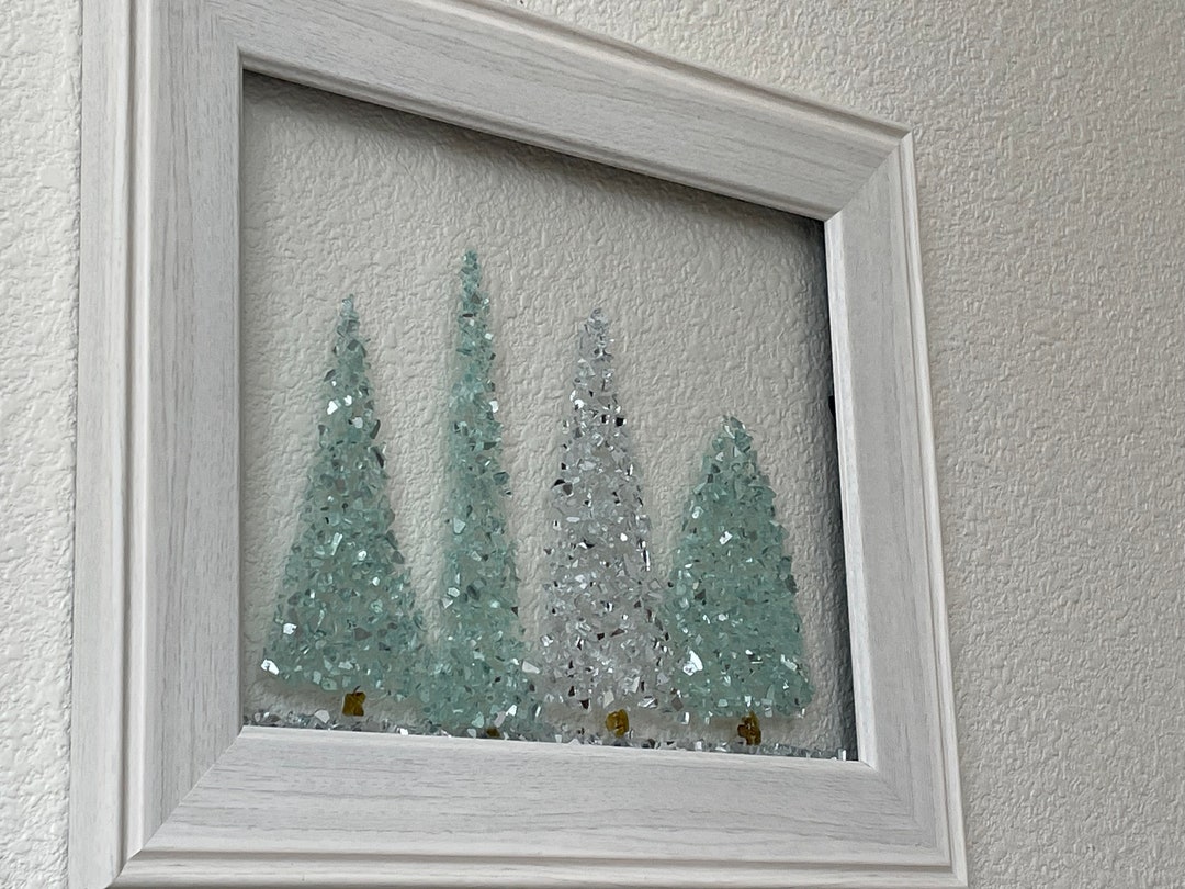 Sea Glass Tree Art Christmas Trees Wall Decor Sea Foam Glass Winter ...