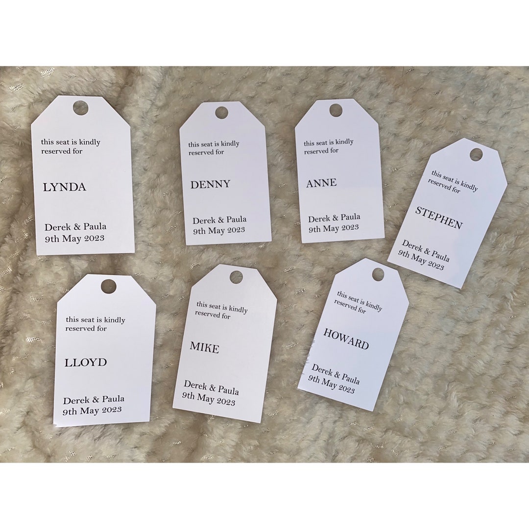 Seating Reservation Tags Style 3 MADE TO ORDER - Etsy