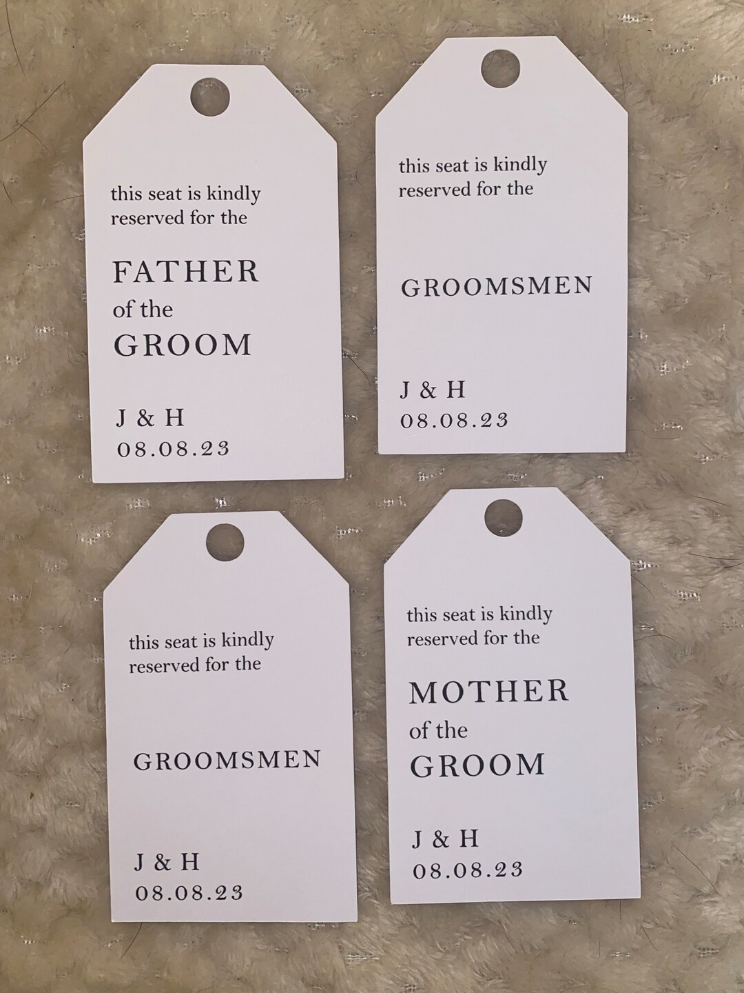 Seating Reservation Tags Style 4 MADE TO ORDER - Etsy