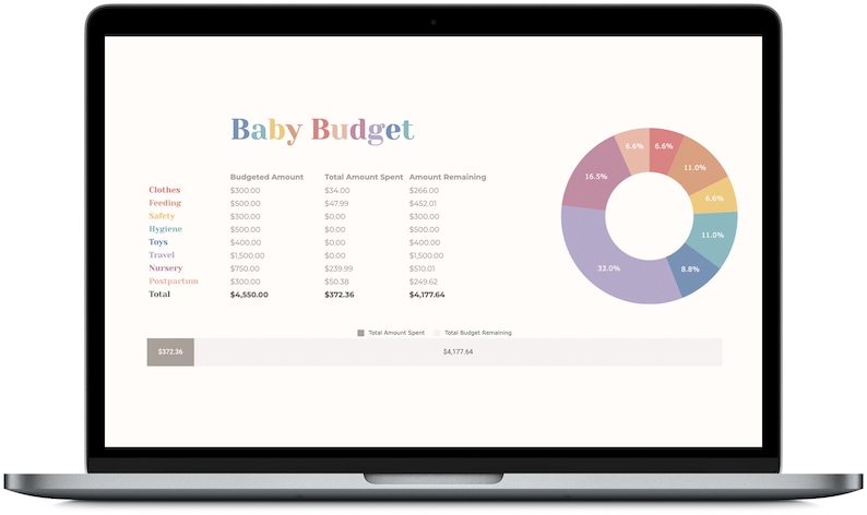 Baby Budget Spreadsheet - Etsy