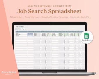 Job Hunt Organiser Spreadsheet Instant Download Google Sheets Excel Job ...