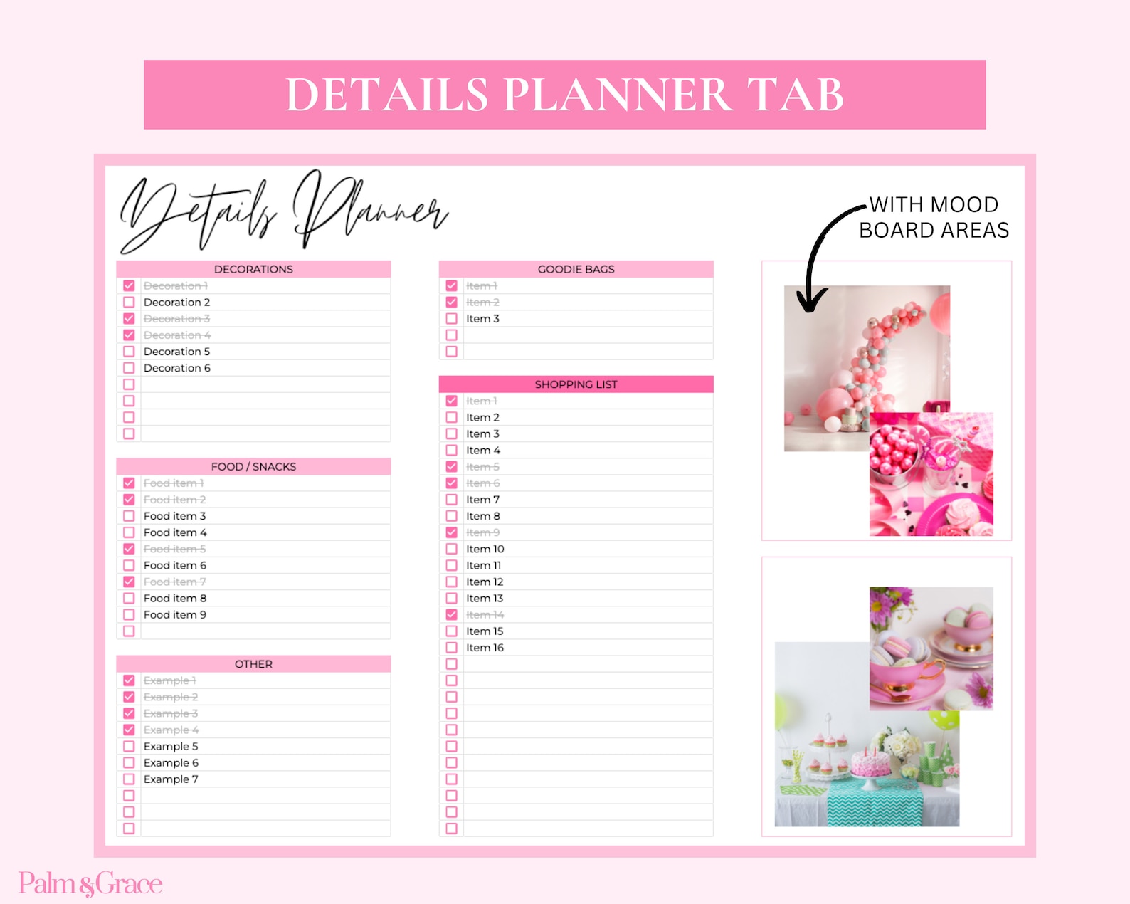 Birthday Party Planner Google Sheets, Digital Party Plan, Birthday ...